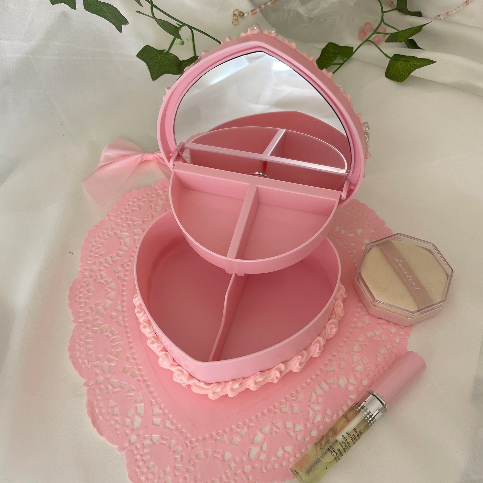 Pink Coquette Cherry Heart Decor Box – Crafty Dessert